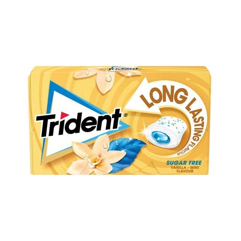 Trident Long Lasting Τσίχλες Βανίλια & Μέντα 22g Delivery | Παράγγειλε ...