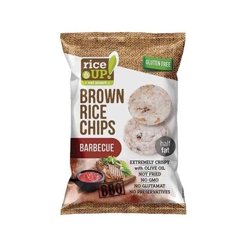 Rice Up Brown Rice Chips BBQ Χωρίς Γλουτένη 60g Delivery | Παράγγειλε ...