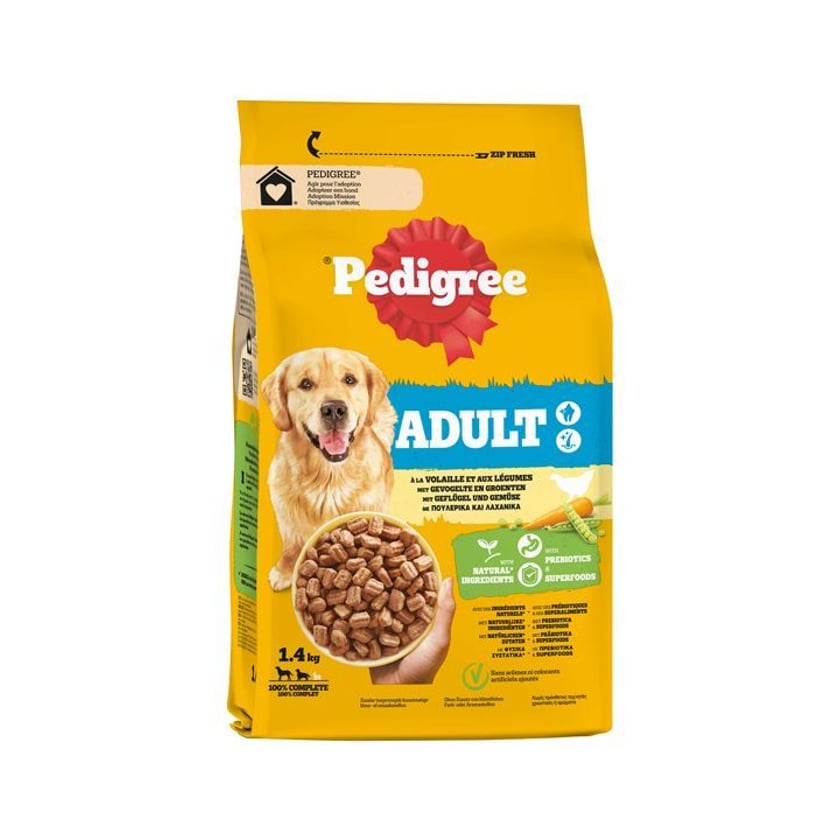 Pedigree Adult Ξηρά Τροφή για Σκύλους Πουλερικά & Λαχανικά 1.4kg ...
