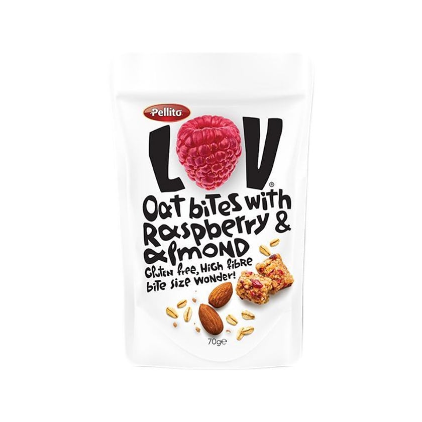 Pellito Lov Bites Βρώμης με Raspberry & Αμύγδαλο 70g Delivery ...