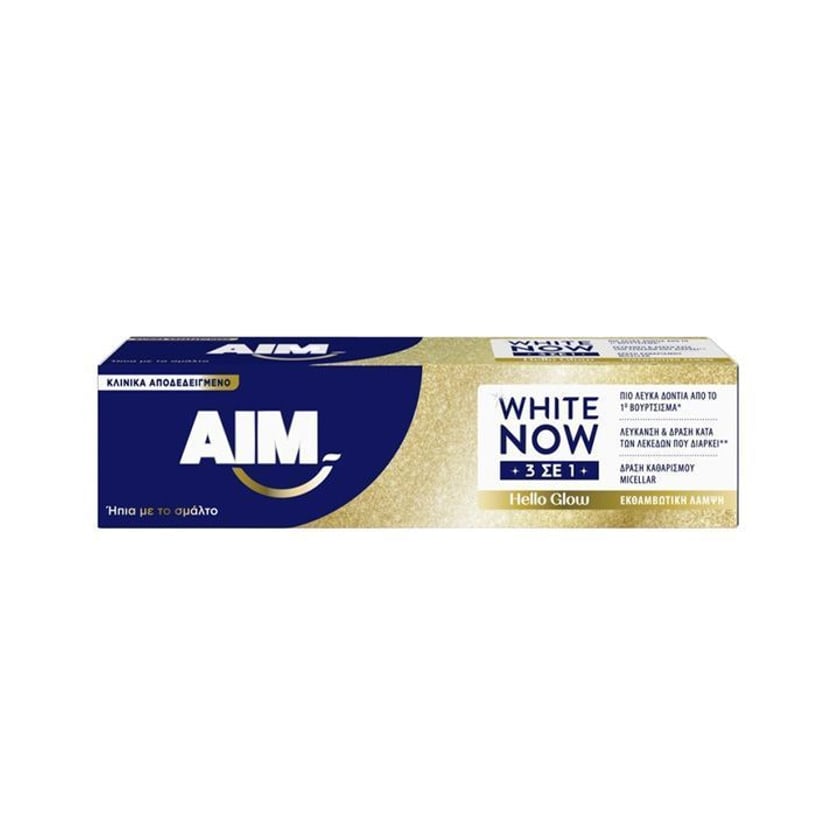 AIM Οδοντόκρεμα White Now 3in1 Hello Glow 75ml Delivery | Παράγγειλε ...