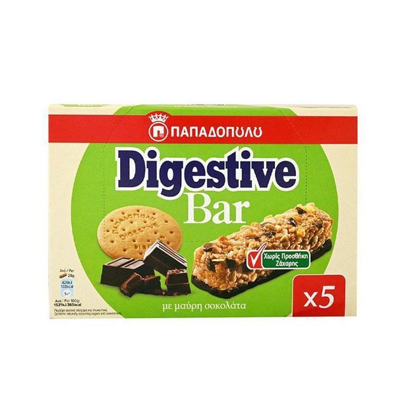 Παπαδοπούλου Digestive Bar με Kομμάτια & Επικάλυψη Μαύρης Σοκολάτας ...