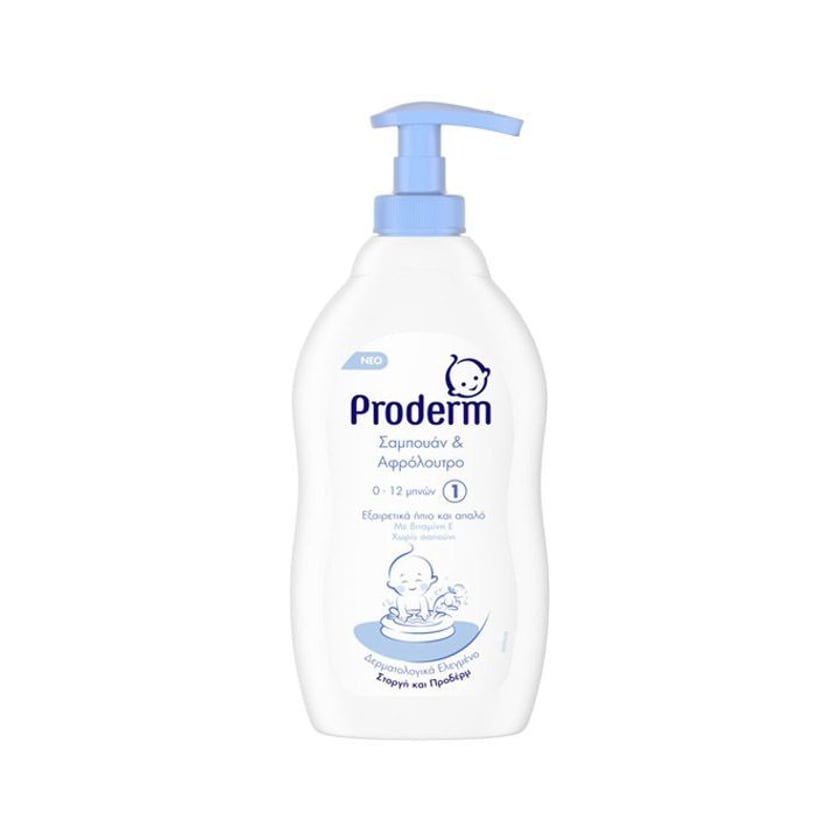 Proderm Σαμπουάν & Αφρόλουτρο Βρεφικό 0-12 Μηνών 400ml Delivery ...