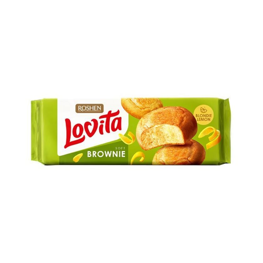 Roshen Lovita Μπισκότα Blondie Brownie Cookies με Λεμόνι 152g Delivery 8523